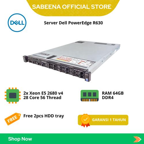 Jual Server Dell Poweredge R630 1U 8x2.5" 2x E5-2680 v4 RAM 64Gb DDR4 ...