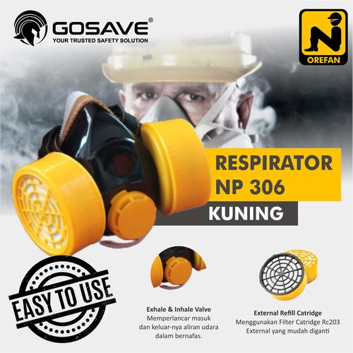 Jual MASKER RESPIRATOR DOUBLE FILTER HALF MASK CAT DEBU NP306 GOSAVE ...