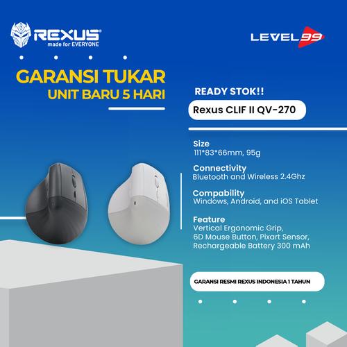 Jual REXUS OFFICE CLIF II QV-270 WIRELESS Mouse - Kota Surabaya ...