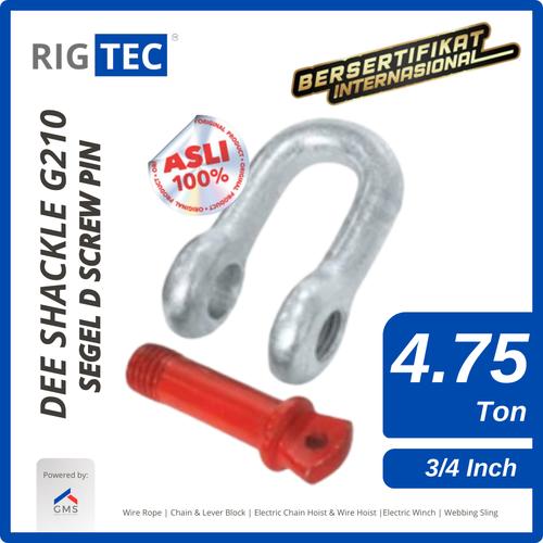 Jual RIGTEC Dee Shackle / Segel Dee G210 4.75 Ton 3/4 Inch Screw Pin ...