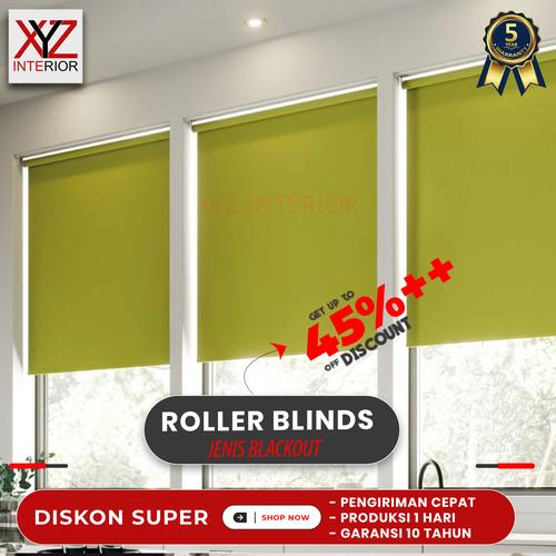 Promo Roller Blinds Indoor Blackout 100% - Tirai Gulung - Tirai Lipat ...