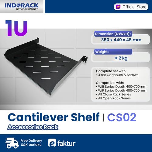 Jual Indorack Cantilever Self 1U CS02 350mm Accessories Tatakan Wallmount - Jakarta Pusat ...