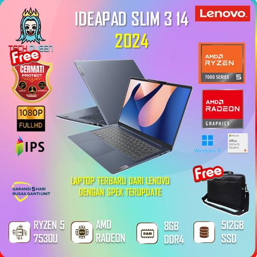 Promo LENOVO IDEAPAD SLIM 3 14 RYZEN 5 7530 8GB 512GB W11+OHS 14.0FHD ...