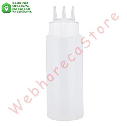 Jual Squeeze Bottle Clear 3Holes Tip 12 oz / Botol Saos Mayo 3Lubang ...
