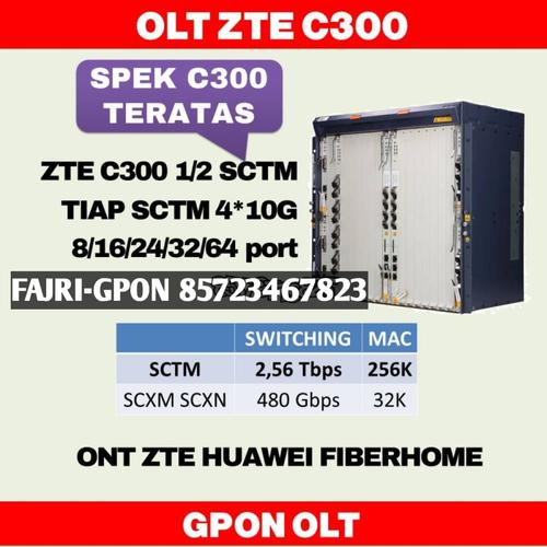 Jual NEW OLT GPON ZTE C300 UPLINK 10 SCTM - 1SCTM 16PORT, DENGAN PSU ...