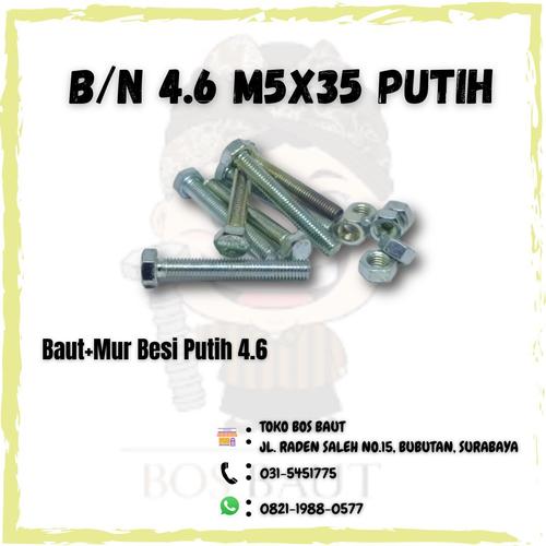 Jual Baut Mur Besi M5 x 35 (Kunci 12) PUTIH - Kota Surabaya - Bos Baut ...