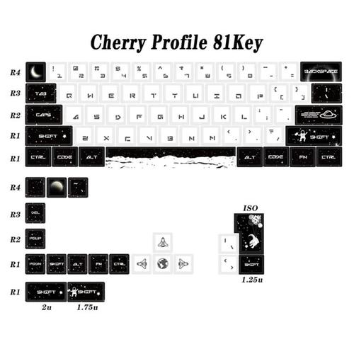 Jual 81PCS Keycaps Cherry Pbt Dye-Subbed Keycap Set For gk-61/64/68 ...