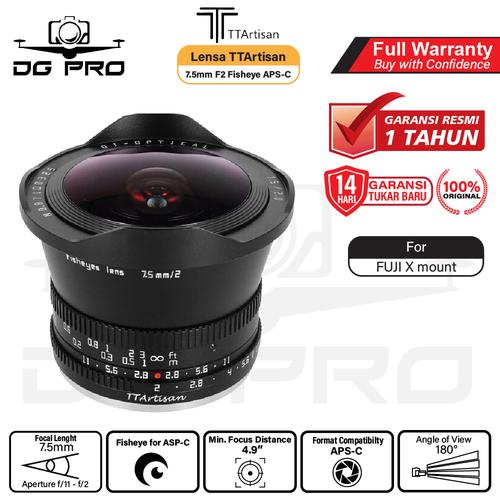 Jual Lensa TTartisan 7.5mm F2 Fisheye Lens for APS-C Canon Sony ...