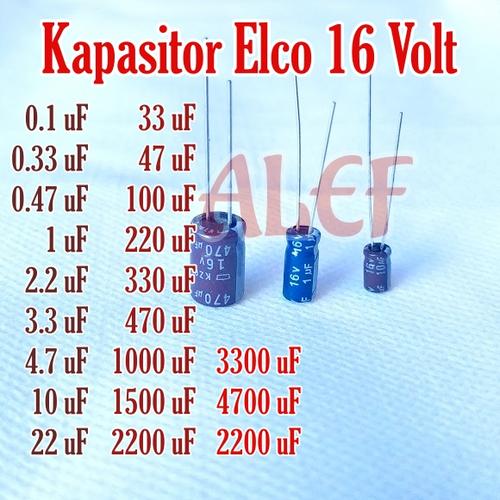Jual 5-20Pcs kapasitor elco 16 volt 0.1 uF 0.33 uF 0.47 uF 1 2.2 3.3 4. ...