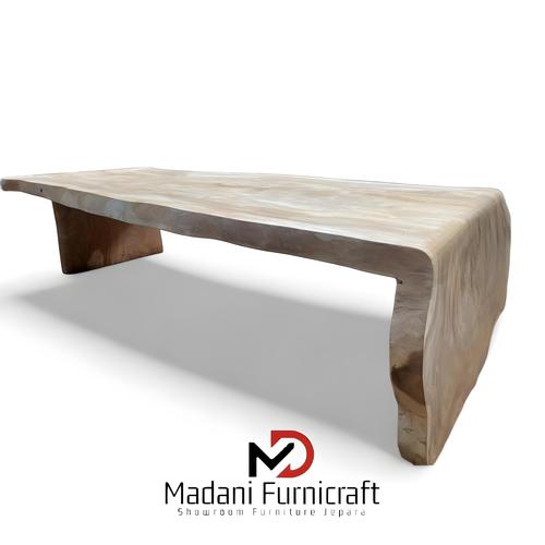 Jual MEJA MEETING CURVE MEJA L JUMBO UKURAN 3 METER KAYU TREMBESI SOLID ...