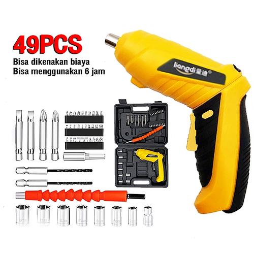 Promo Bor Obeng Elektrik Otomatis Putar Bolak Balik Cordless Drill Mini ...