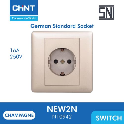 Promo Chint Saklar NEW2N German Standard Socket 16A 250V - Champagne ...
