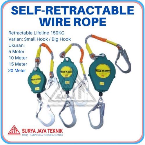 Jual Lifeline Self Retractable Wire Rope Small / Big Hook 20 Meter ...