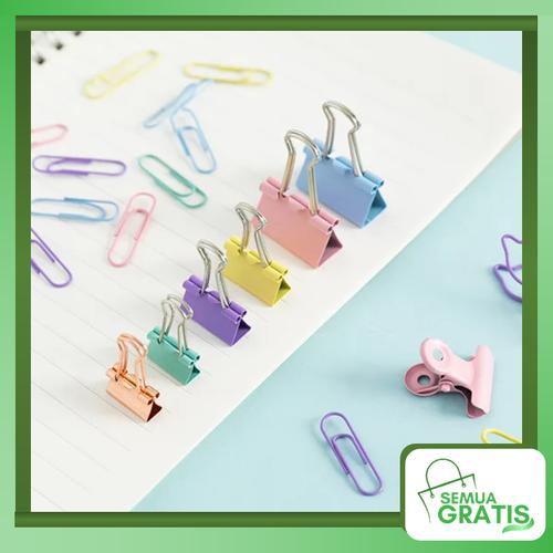 Jual S6244 Klip Penjepit Kertas File / 20 PCS Paper Clip Warna Pastel ...
