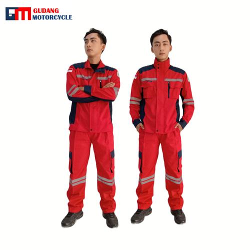 Jual Satu Setel Baju Safety Merah Kombinasi Navy Keren - S - Kab ...