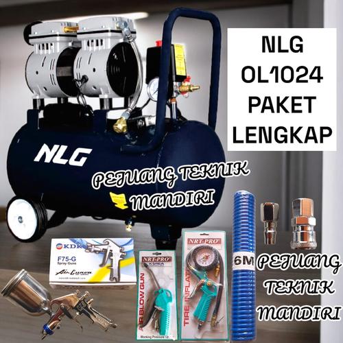 Jual MESIN KOMPRESOR ANGIN OILLESS 1HP NLG OL 1024 / COMPRESSOR ANGIN ...