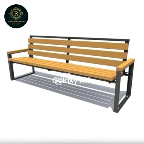 Jual Kursi Tunggu Kayu / Bangku Panjang Besi Outdoor / Kursi taman ...