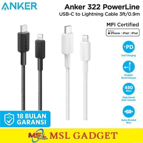 Jual Anker 322 Kabel Data iPhone Type C to Lightning MFI PD Fast A81B5 - Kota Surabaya - MSL ...