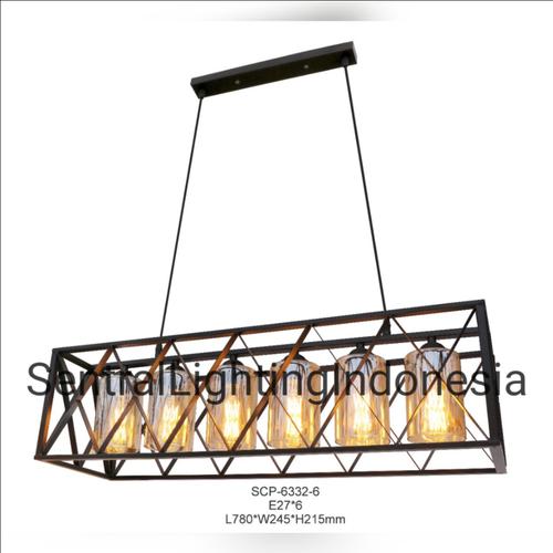 Promo SL6332-6 LAMPU GANTUNG HIAS ISLAND TABLE MEJA MAKAN KLASIK HITAM PENDANT LAMP - Kab ...