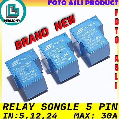 Jual Relay 12V 30A 5Pin 5 Pin 12 Volt 30 Amper Songle SLA-12VDC SL-A ...