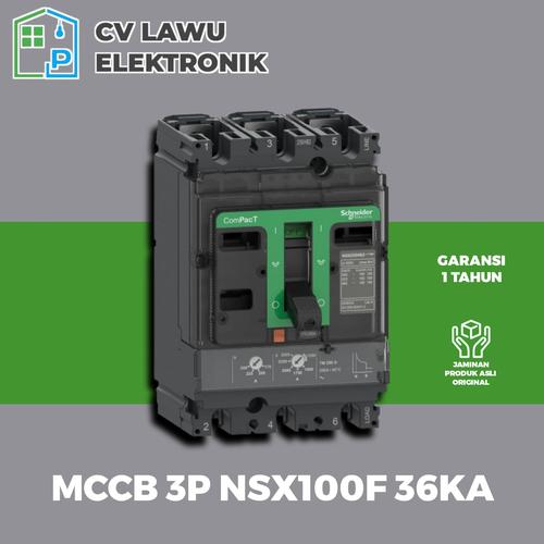 Jual MCCB NEW NSX100F SCHNEIDER 3P 100A 36KA TMD COMPACT C10F3TM100 ...