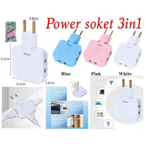 Jual 3in1 Power Socket Plug In Stop Kontak Steker Lipat Colokan Steker ...