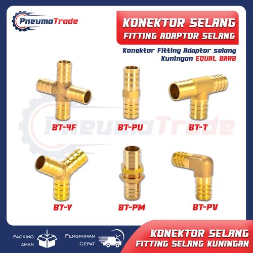 Promo Konektor Adaptor Selang Pipa Equal Barb 6mm 8mm 10mm 12mm 14mm ...