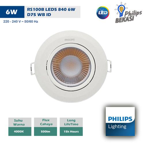 Jual Lampu Philips Led Spot RS100B LED5 6W 220-240V D75 WB ID - Kota Bekasi - Philips bekasi ...