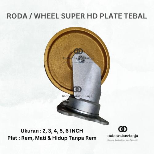 Jual Roda Besi Custom Plate Tebal 8 inch Rem Hidup Brake Swivel Super ...