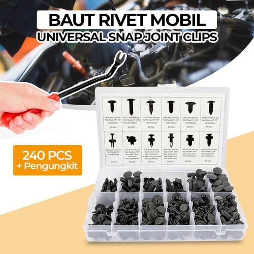 Jual 240 pcs Baut Rivet Mobil Motor Joint Clips + Pengungkit baut ...