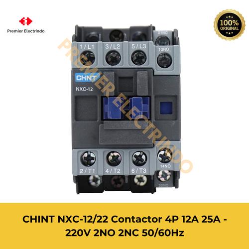 Jual Contactor CHINT NXC-12/22 4P 12A 25A 220V 2NO 2NC 50/60Hz ...