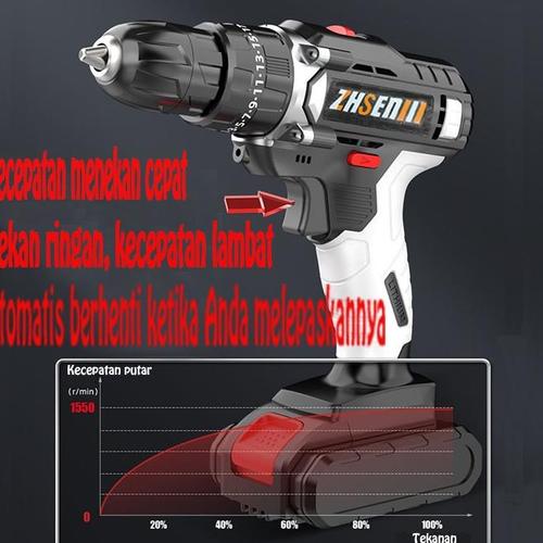 Jual In stock Bor Listrik Bor Tanpa kabel 98V Set Lengkap Mata Bor ...