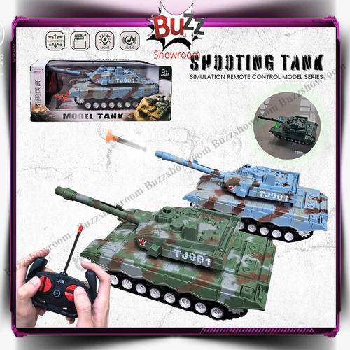 Promo RC Military Shooting Tank Mainan Anak Mobil War Battle Remote ...