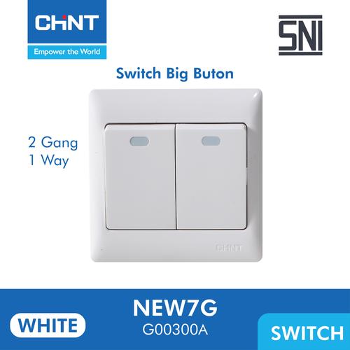 Jual Chint Saklar NEW7G 2 Gang 1 Way Switch Big Button 10A 250V ...