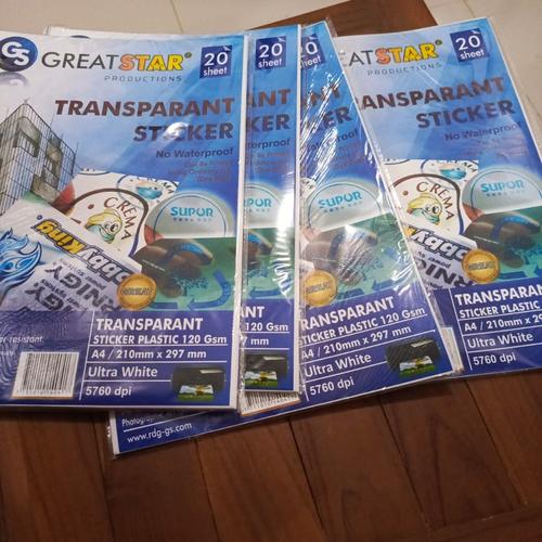 Jual Stiker Plastik Transparan A4 Transparant Sticker Plastic 120Gsm ...