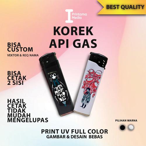 Jual Custom Korek Api Gas Lighter Promosi Souvenir Print UV Warna ...