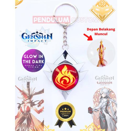 Promo Gantungan kunci Genshin Impact keychain Vision SNEZHNAYA PYRO ...