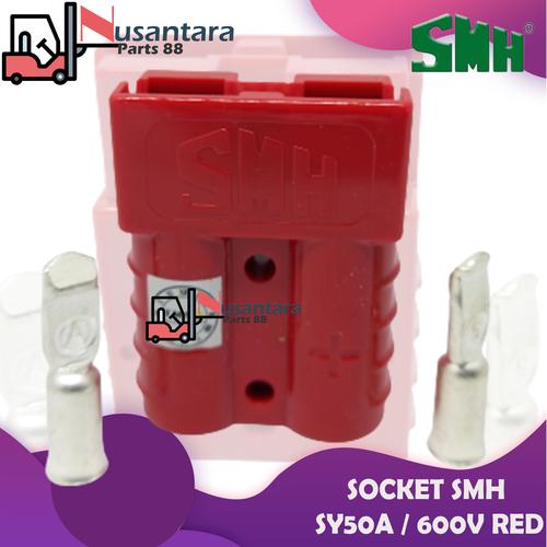 Jual SMH Socket SY50A Red 600V Soket Charger Forklift Battery Plug ...
