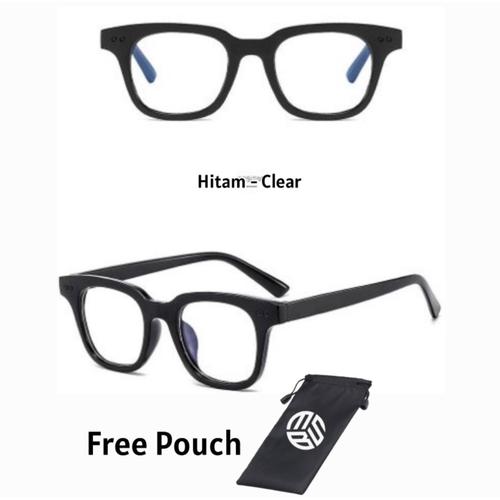 Promo Kacamata Hitam Kaca Bening Frame Hitam Lensa Clear Sunglasses ...