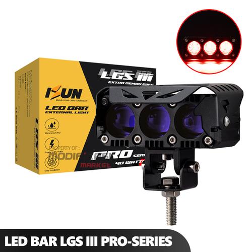 Jual ISUN LED BAR LGS 3 PRO-SERIES Lampu Tembak SQL 3 Mata HD-Blue Lens ...