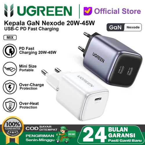 Promo UGREEN Wall Charger Mini PD Type C Fast Charging 20W 30W - Nexode ...