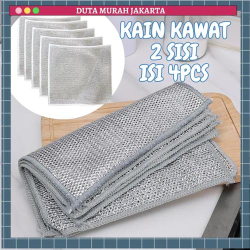 Jual PREMIUM Kain Lap Dapur Kawat 2 Sisi Bentuk Petak Halus Untuk ...