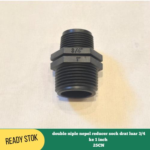 Jual double niple nepel reducer sock drat luar 3/4 ke 1 inch 25CN ...