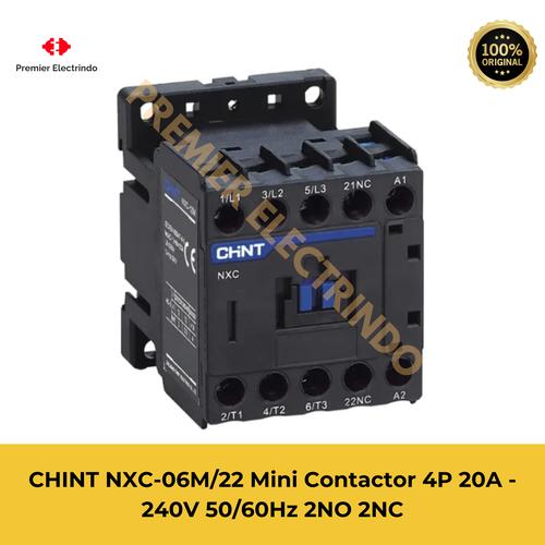 Jual CHINT NXC-06M/22 Mini Contactor 4P 20A - 240V 50/60Hz 2NO 2NC ...