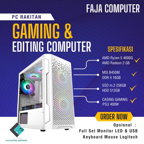 Jual PC Rakit Gaming dan Editing AMD Ryzen 5 - RAM 4/16GB - SSD 256GB ...