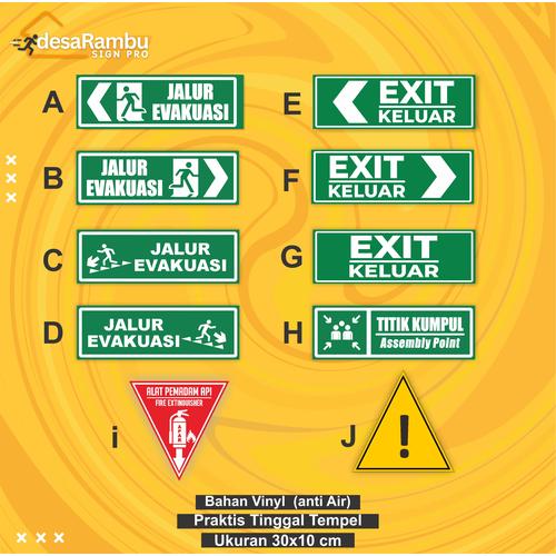 Jual Custom Cetak Sign Jalur Evakuasi, Pemadam Kebakaran, Print Akrilik ...
