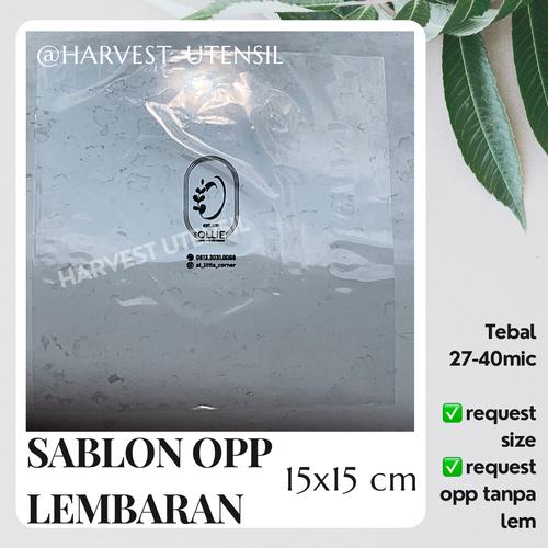 Jual CETAK/SABLON PLASTIK OPP SHEET LEMBARAN TANPA LEM 1 WARNA 15x15 ...
