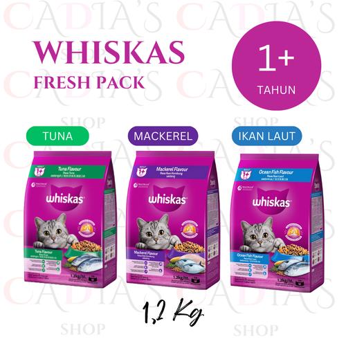 Jual MAKANAN KUCING WHISKAS DRY FOOD FRESH PACK 1,2 KG TUNA MACKEREL ...