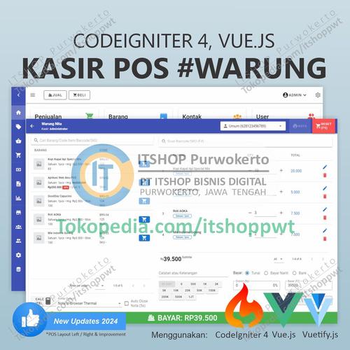 Jual Source Code Aplikasi Web Kasir POS edisi Toko Warung Codeigniter 4 ...
