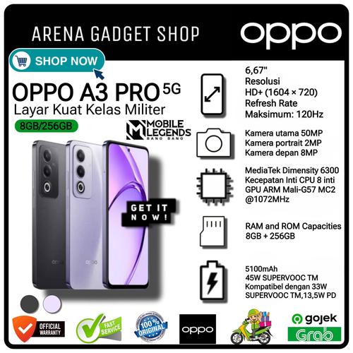 Jual Oppo A3 Pro 5G Ram 8/256Gb New Garansi Resmi Oppo A 3 8+8/256Gb ...